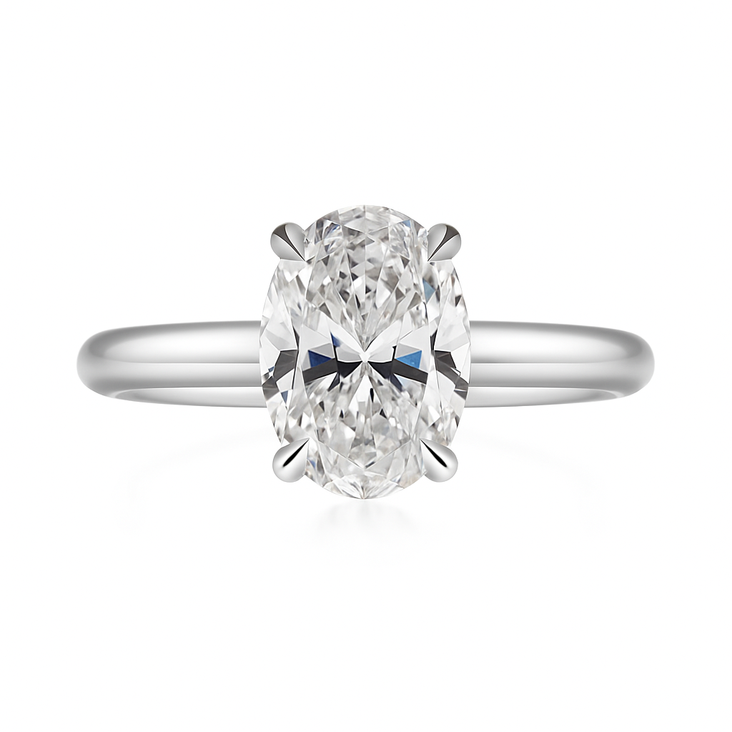 Luna Grace Oval Ring | 2.0CT Natural Platinum – Facets Gems